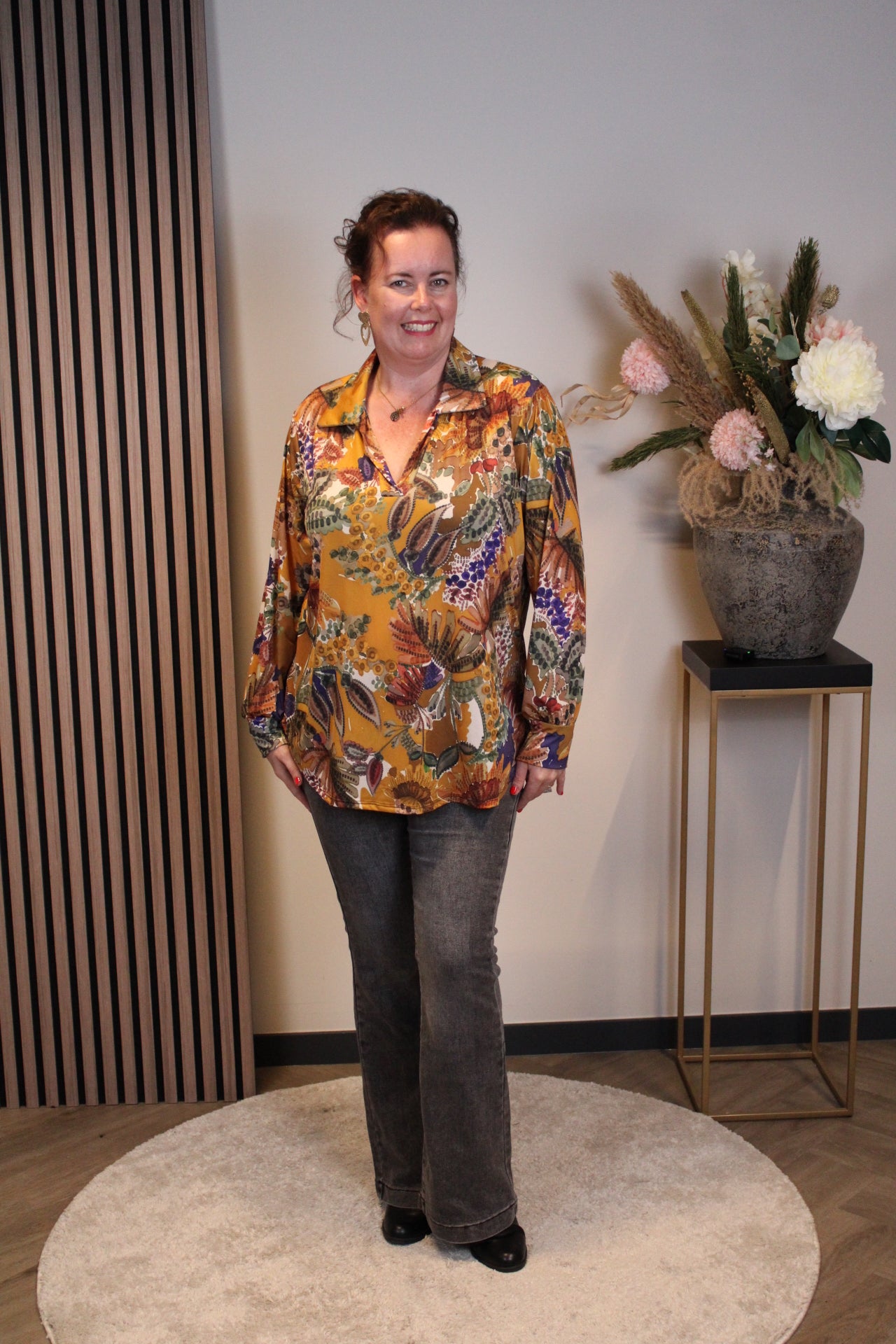 Helena | Blouse geel met kraagje 38 t/m 48